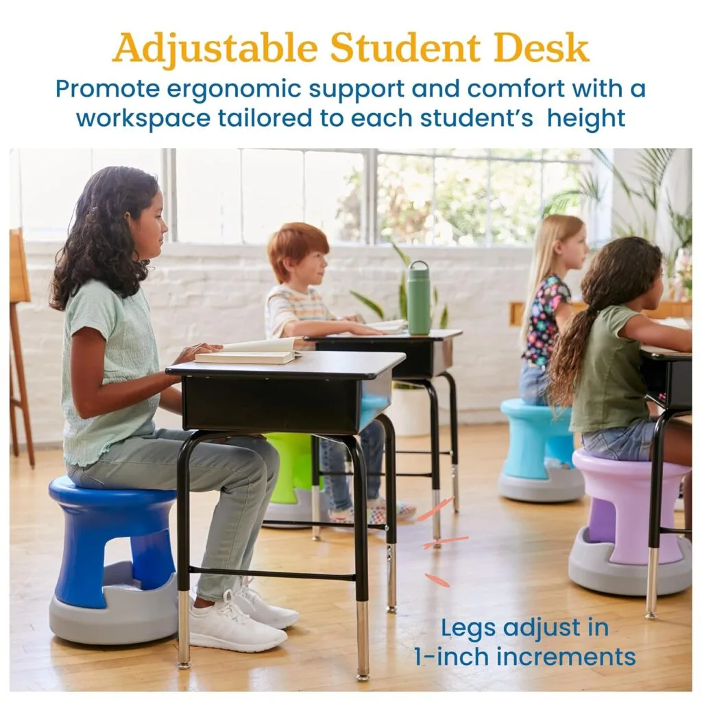 Adjustable Classroom Desk with Storage for Kids
