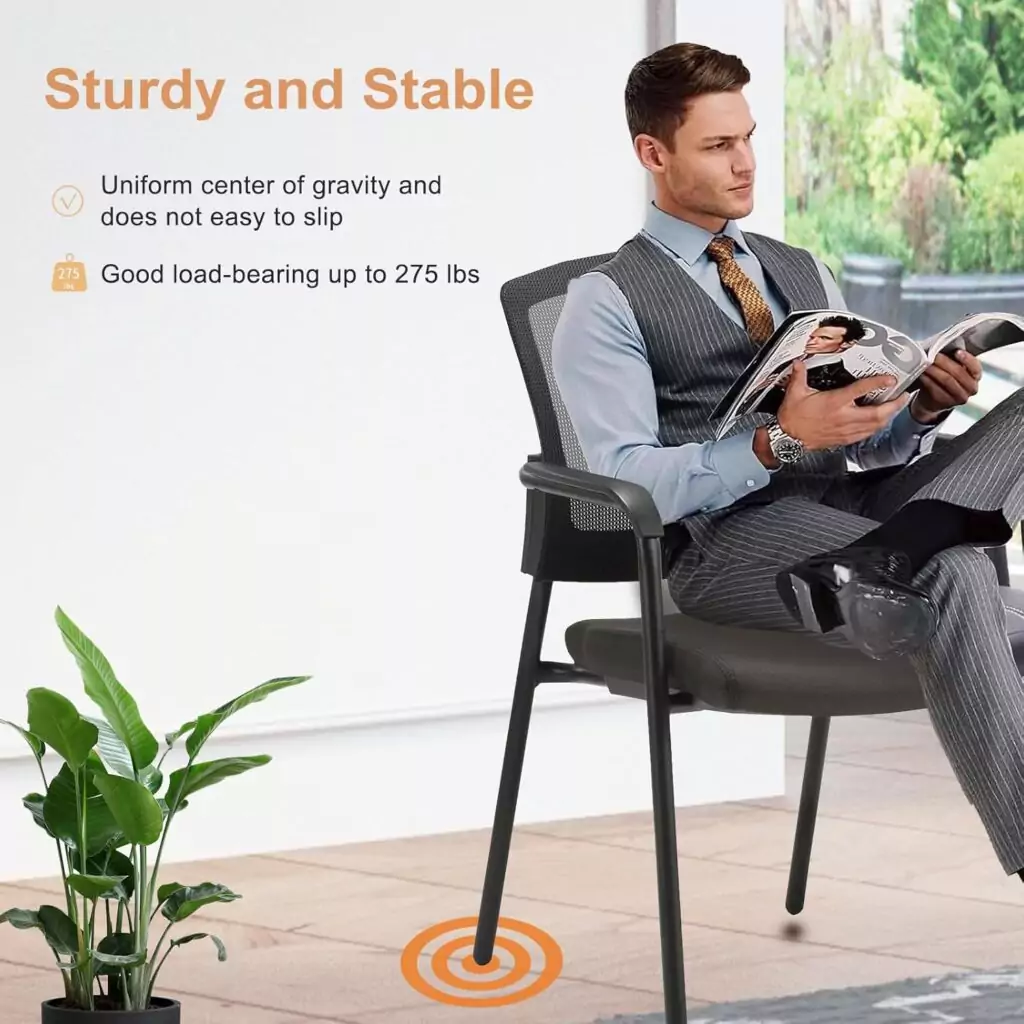 Comfortable CLATINA Office Guest Chair with Mesh Back