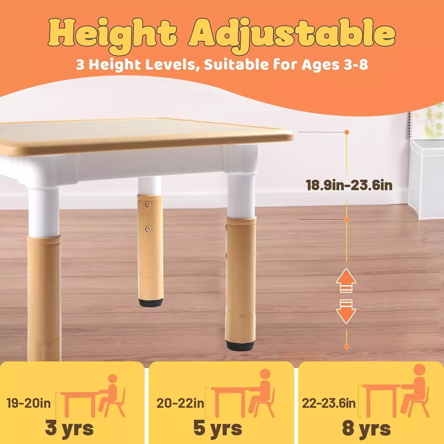 FUNLIO Kids Table: Safe, Adjustable & Easy to Clean