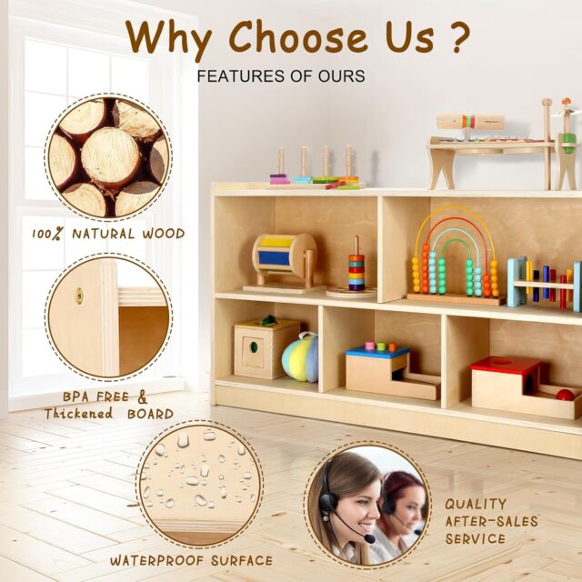 Versatile Montessori Kids Toy Storage Shelf