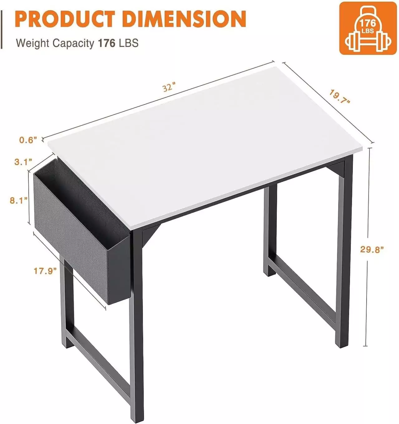 Sweetcrispy 32" (81cm) Desk - Compact and Stylish Workspace