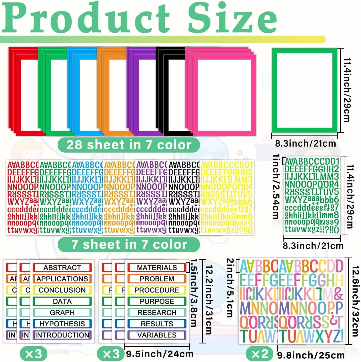 Elevate Projects with 43 Colorful Science Board Sheets