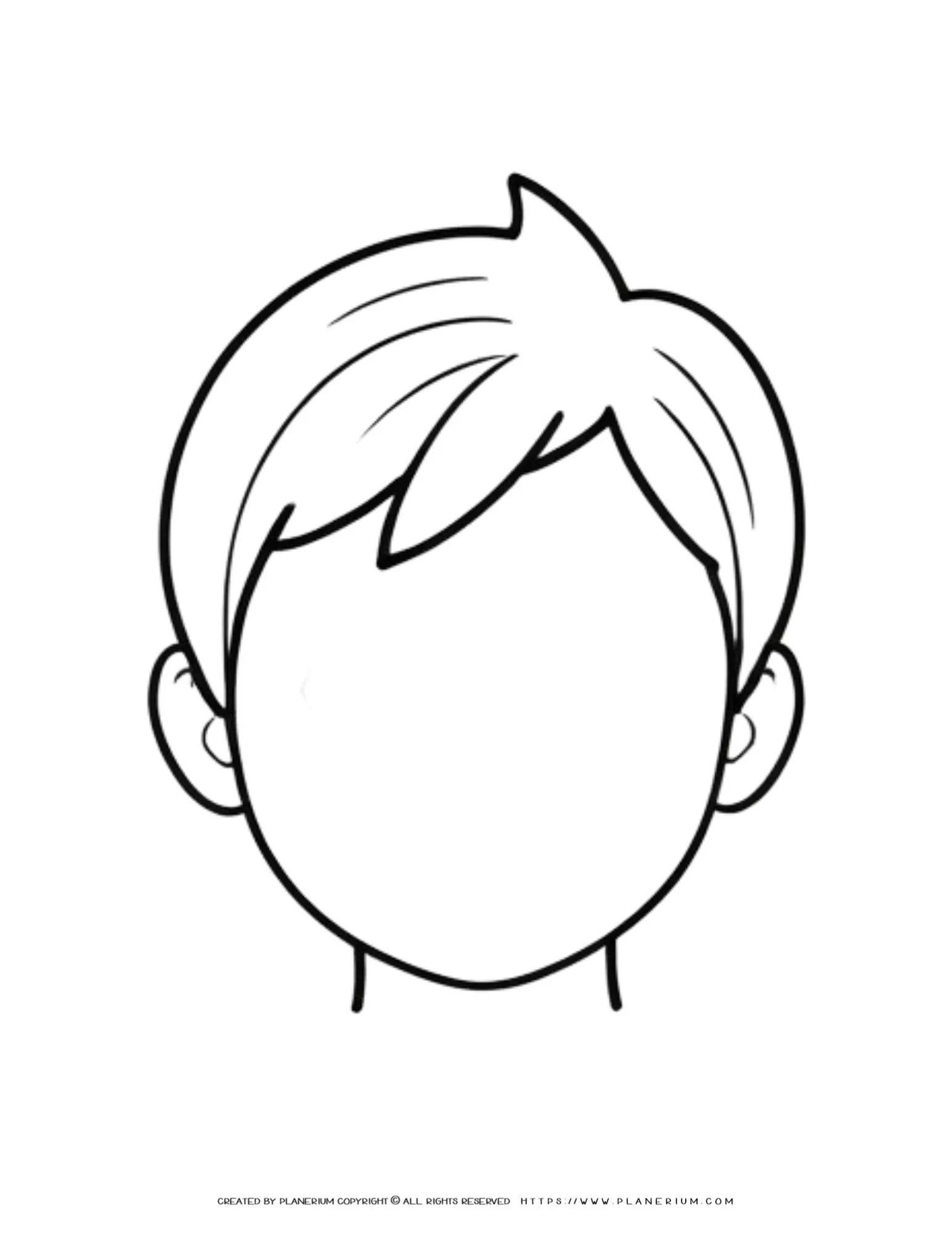 Boy Face Template for Kids | Printable Blank Face Outline