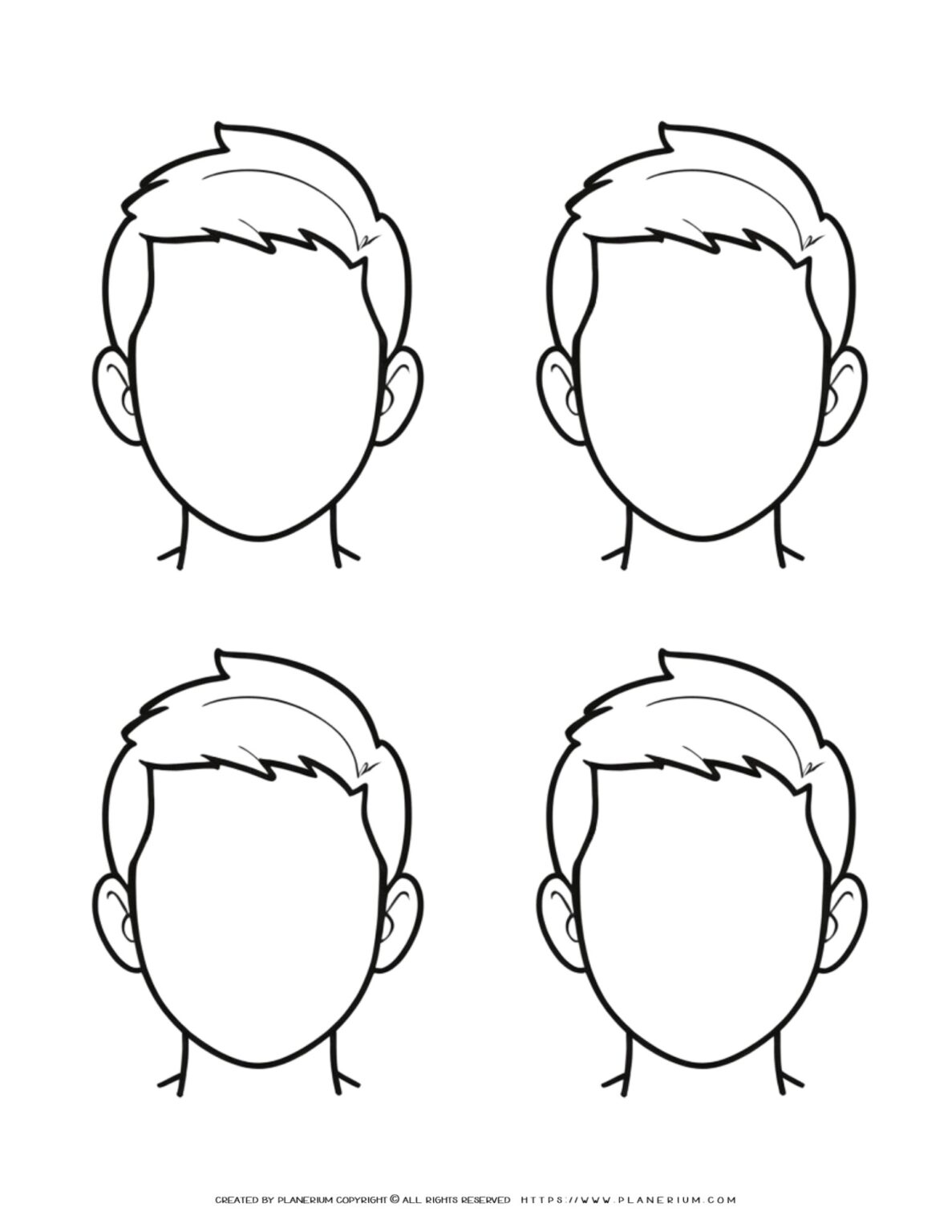 Boost Skills with Blank Male Face Drawing Templates