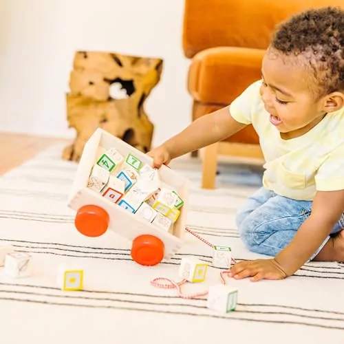 Explore & Learn with Classic ABC Wooden Block Cart