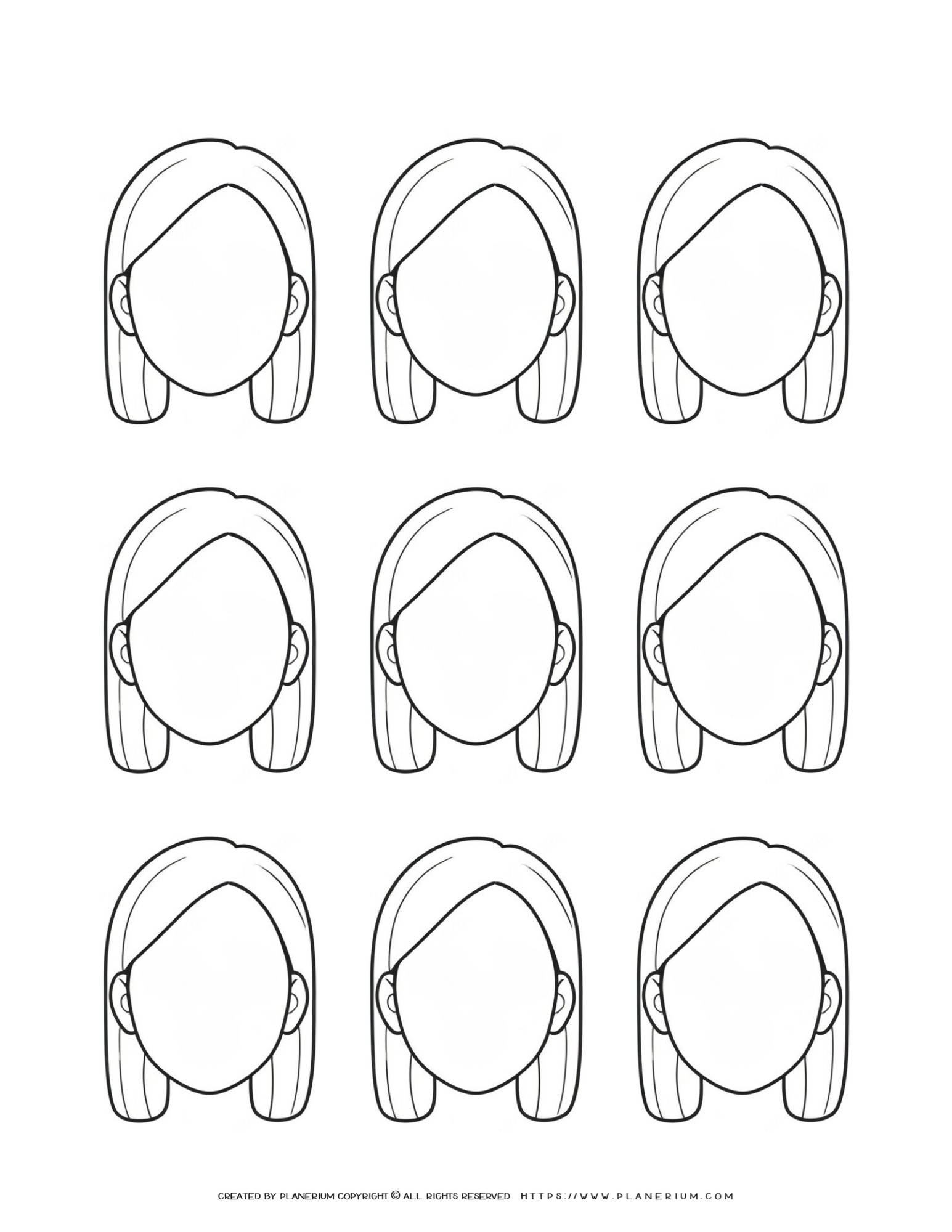 Unleash Creativity: Blank Female Faces for Kids