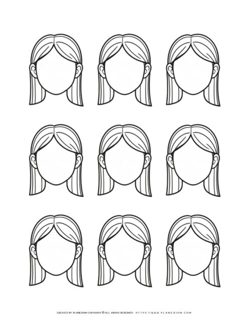 Explore Our Girl Faces Drawing Template for Creativity