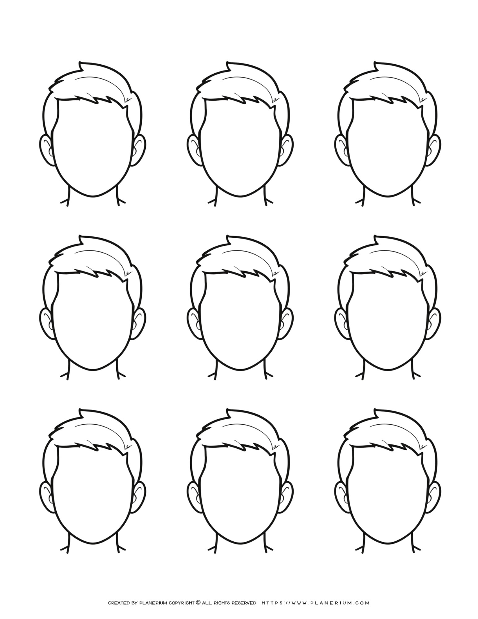 Unleash Creativity: Blank Female Faces for Kids