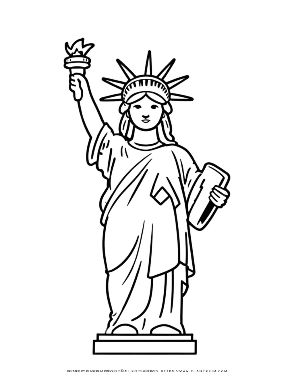Color the Iconic Statue of Liberty and Learn History