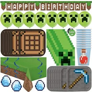Mega Minecraft Party Set for 16: Easy Setup & Fun