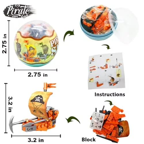 Fun & Educational Easter Eggs with Pirate Ship Blocks