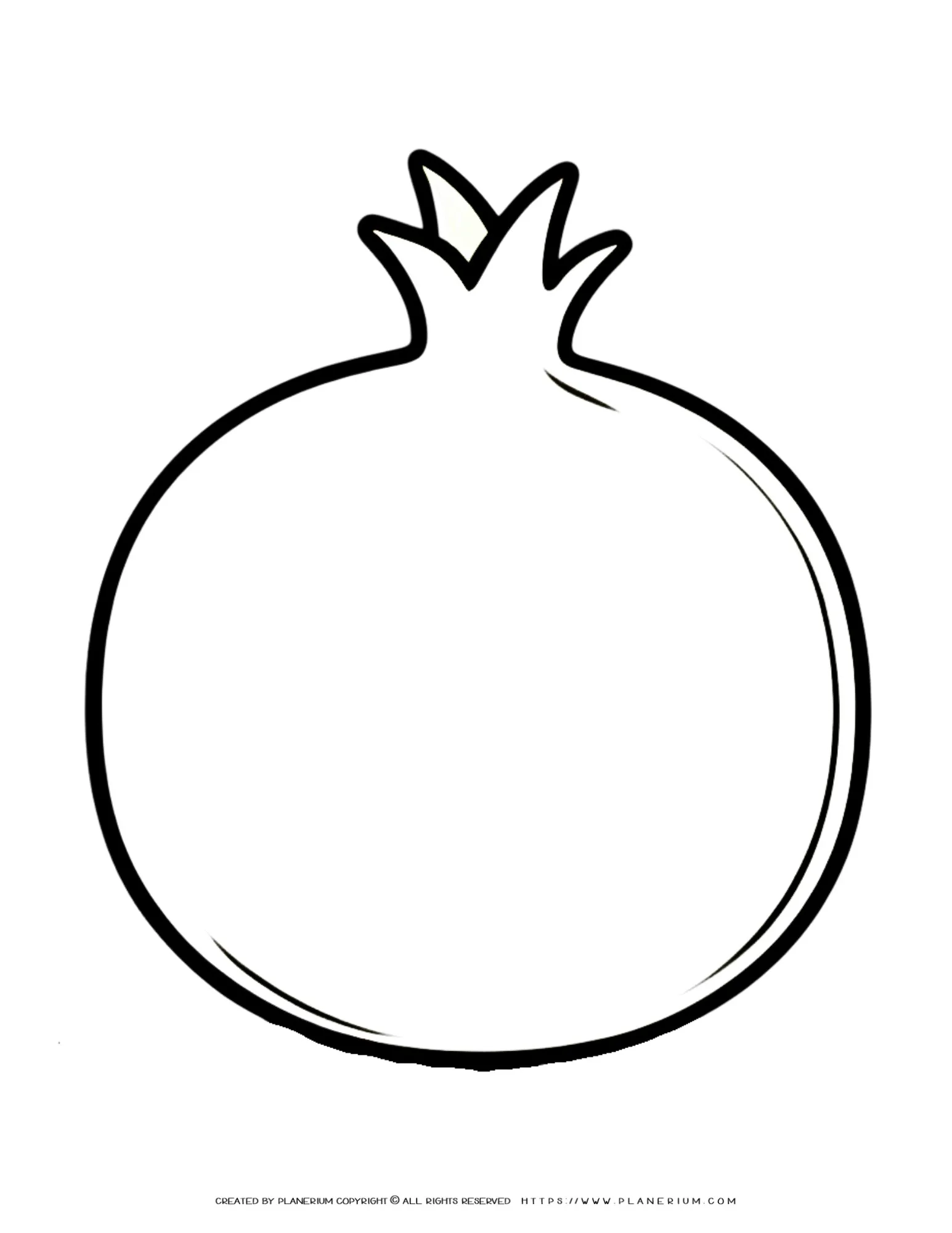 Free Simple Pomegranate Outline Coloring Page for Creative Activity