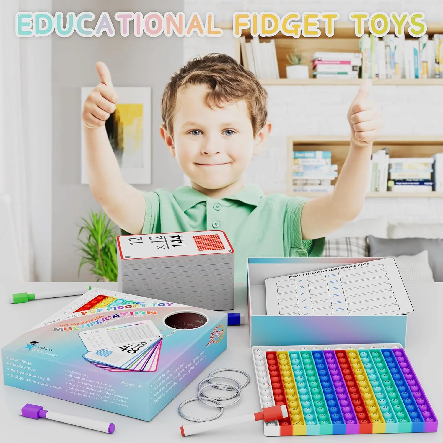 COOVA Math Flash Cards & Chart - Engaging Math Manipulatives for ...