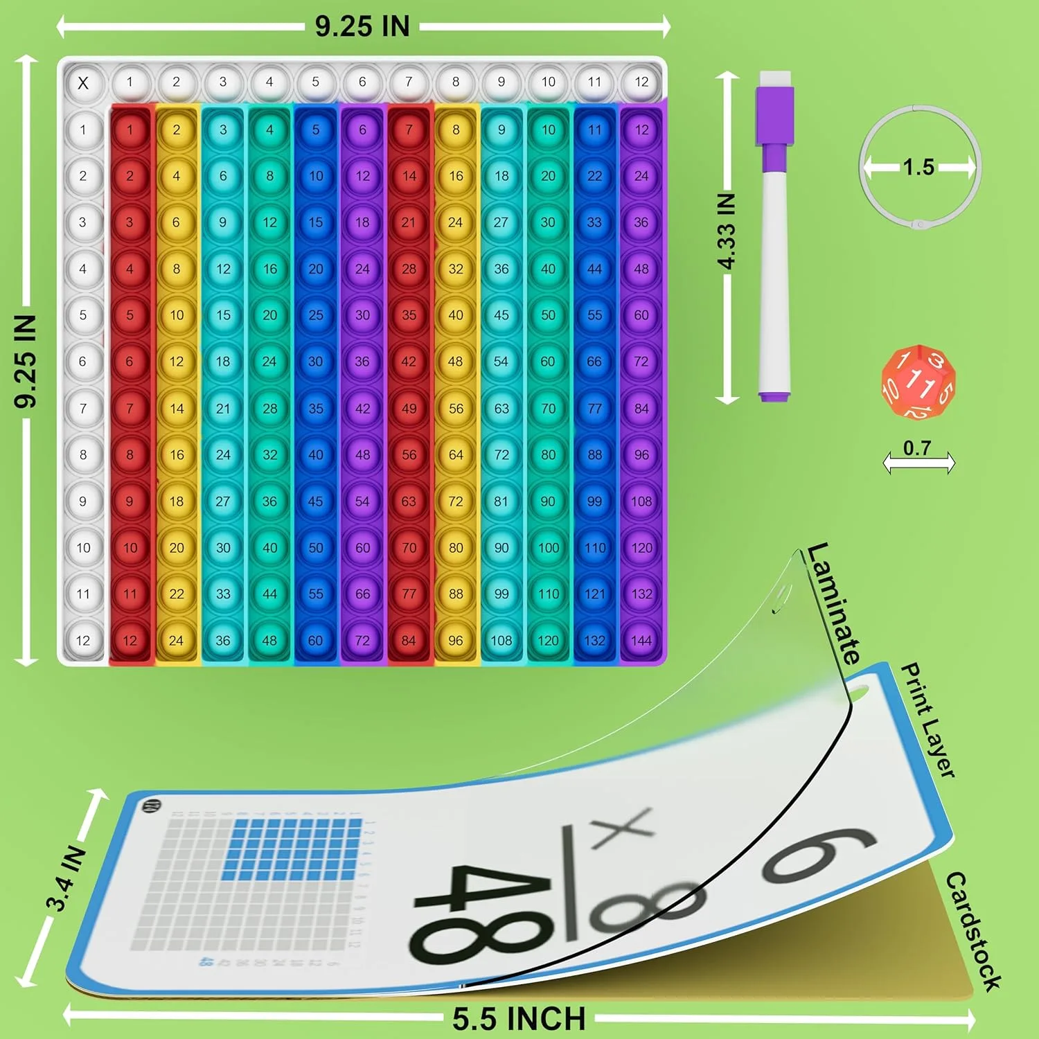 COOVA Math Flash Cards & Chart - Engaging Math Manipulatives for ...