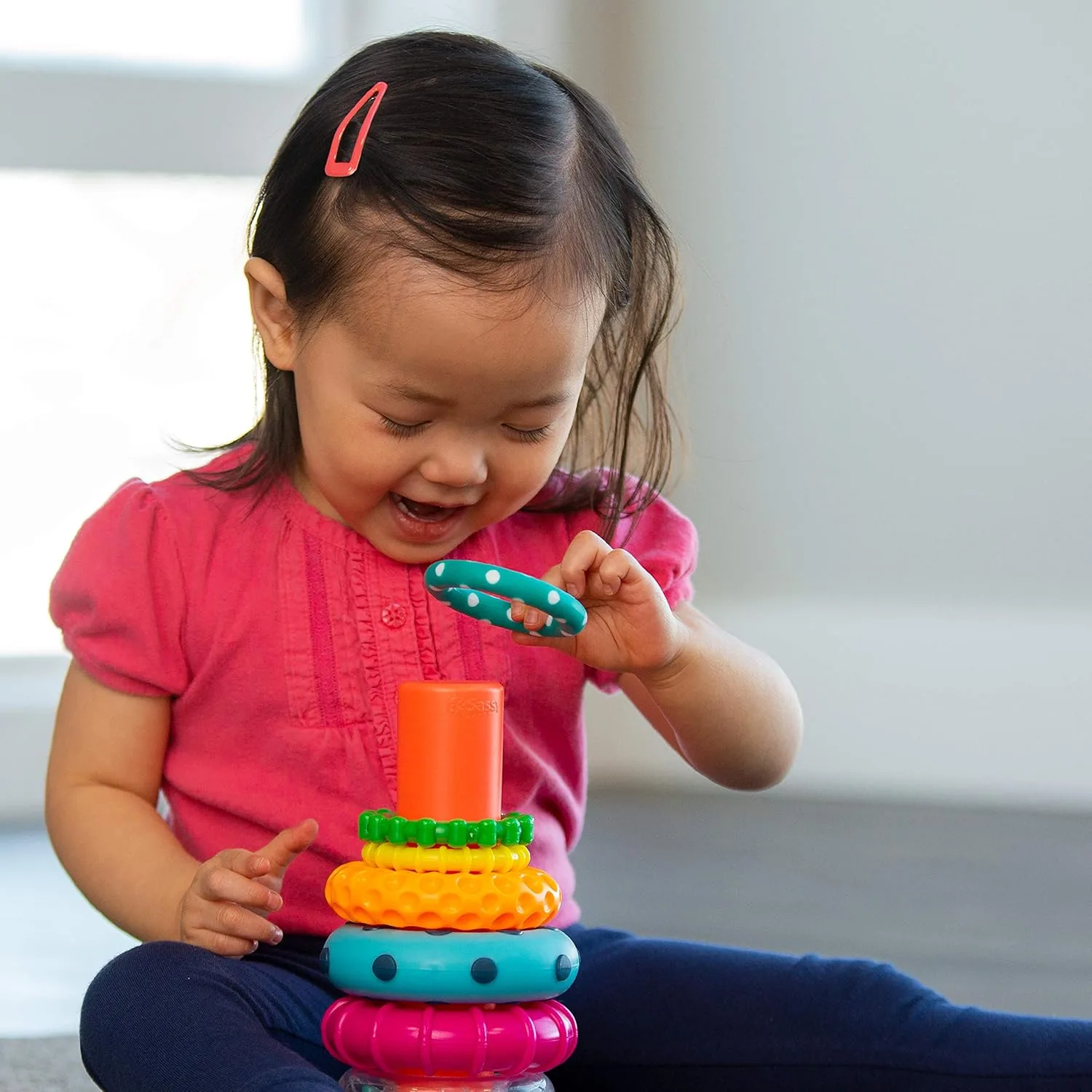 Stacks of Circles Ring Set, STEM Learning Toy, Age 6+ Months, 9 Pieces ...
